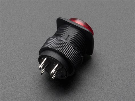 16mm Illuminated Pushbutton Red Momentary Pishopca