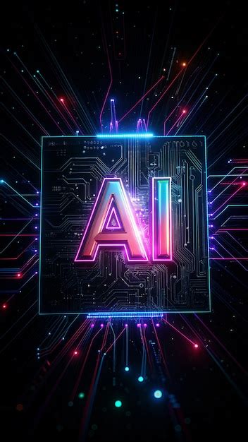 Futuristic Font Displays Vibrant Ai Letters Amid Circuit Designs