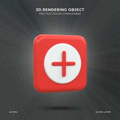 Premium PSD Realistic Plus Button Ui Icon D Pencil Rendering Icon