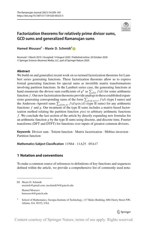 Factorization Theorems For Relatively Prime Divisor Sums Gcd Sums And Generalized Ramanujan