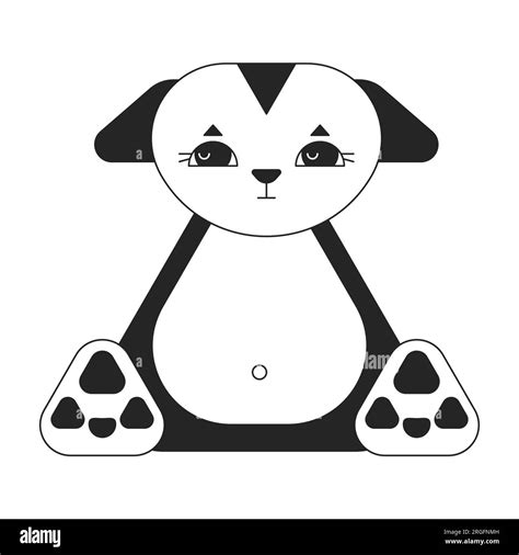 Cute Bee Cat Plush Toy Flat Monochrome Isolated Vector Object Stock Vector Image And Art Alamy