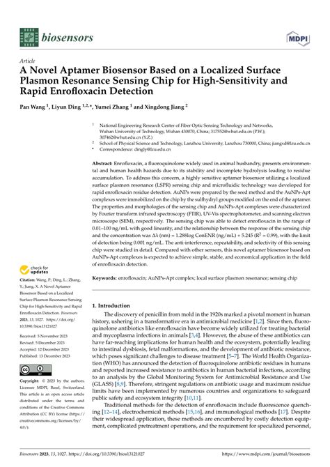 Pdf A Novel Aptamer Biosensor Based On A Localized Surface Plasmon
