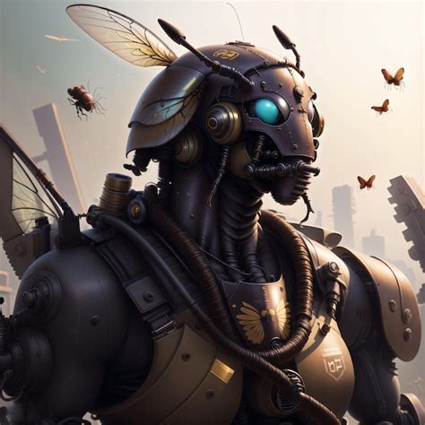 Premium Ai Image A Robot With A Bug On Its Head And A Fly On Its Head Premium Ai Image A Robot With A Bug On Its Head And A Fly On Its Head