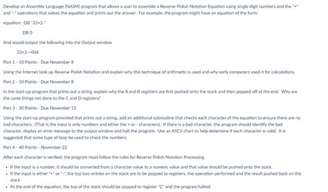 Solved Develop An Assembly Language NASM Program That Chegg