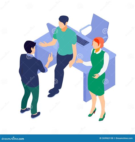 Isometric Programmers Coworkers Composition Stock Vector Illustration Of Isometric System