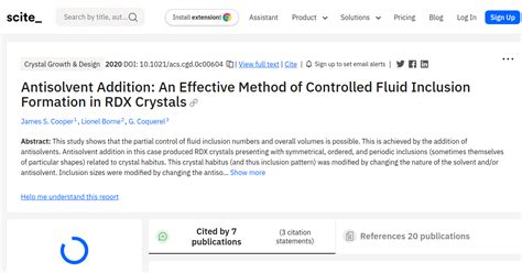 Antisolvent Addition An Effective Method Of Controlled Fluid Inclusion