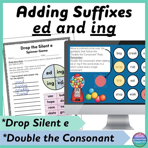 Double Consonants Drop The Silent E Suffixes Print And Digital Activities When Adding Ed And