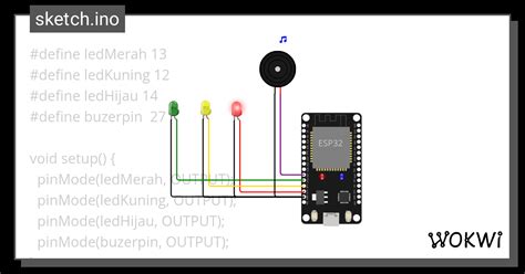 Buzer Led Sp32 Wokwi Esp32 Stm32 Arduino Simulator