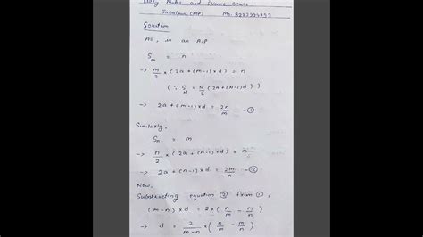 Arithmetic Progression Sequence And Series Class Xi Class X Maths Mathematics Youtube