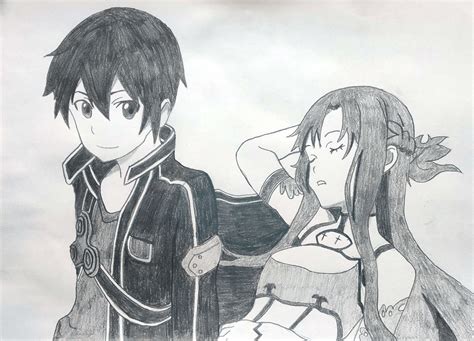 Sword Art Online Kirito And Asuna Drawing