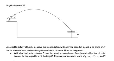 Solved Physics Problem 2 A Projectile Initially At Height H Above