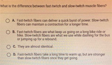 Solved What Is The Difference Between Fast Twitch And Slow Twitch