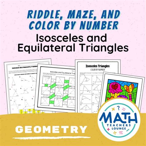 Isosceles And Equilateral Triangles Riddle Maze And Color By Number