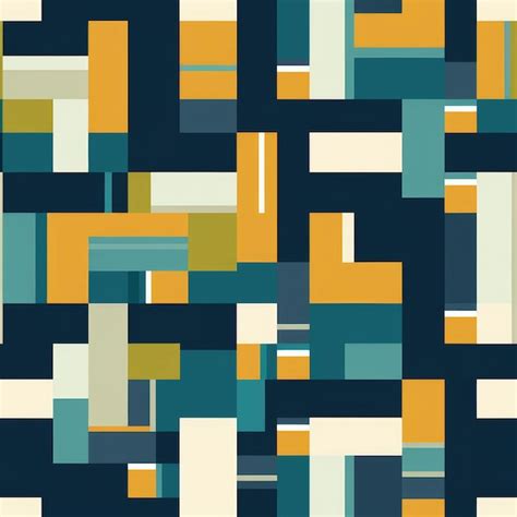 Premium Ai Image Block Style Geometric Seamless Pattern