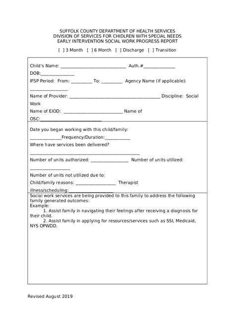 Ongoing Service Coordinator Progress Report Doc Template Pdffiller