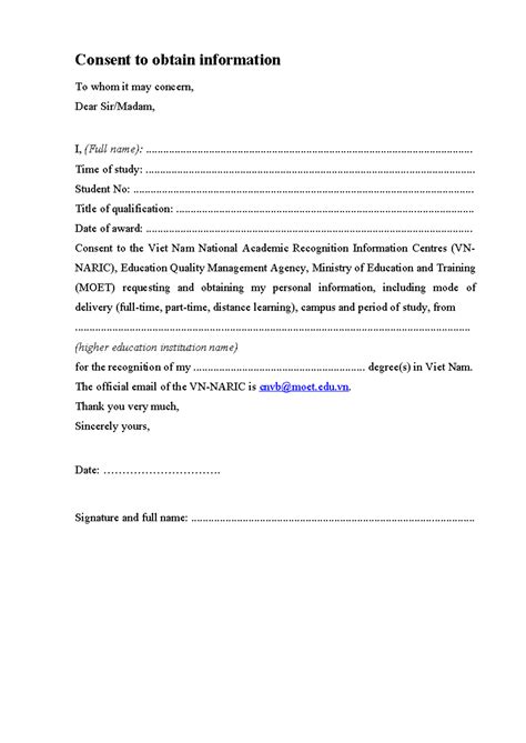 Naric Consent Form For Information Retrieval Kỵtklo Studocu