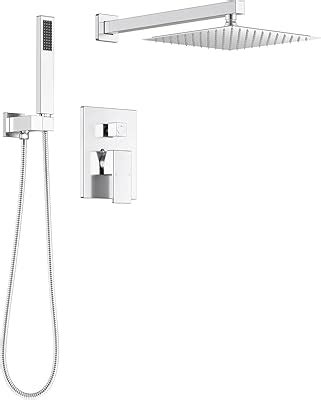 Delta Modern 14 Series Square Rain Shower System Faucet Set Rainfall