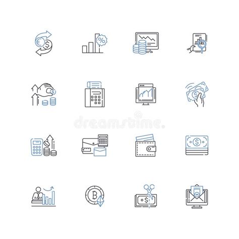 Budgeting Line Icons Collection Frugal Planning Saving Expenses