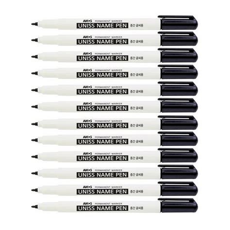 싸인펜네임펜 아모스 유니스 네임펜 흑색 12ea 05mm~10mm 코랩샵 Kolab 연구용 기자재 실험용 기초 소모품 및 연구 장비 전문 쇼핑몰