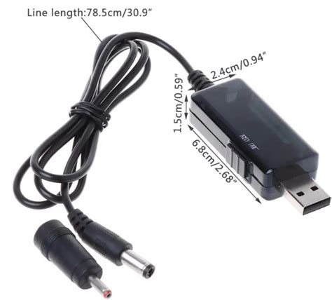 ᐉ Кабель підвищуючий Usb 5v Dc To 9v 12v з перемикачем для підключення Wi Fi роутера • Краща