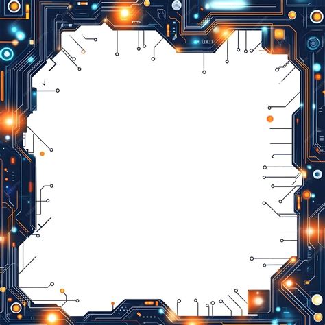 Flat Ai Powered Circuit Frame Concept As A Clean Border Frame Featuring Intricate Digital