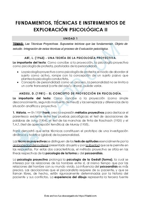 Parcial De Fundamentos Ii Exploración Psicológica Y Técnicas