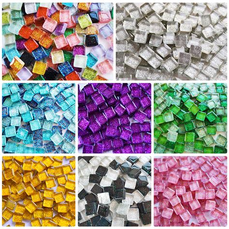 New💖 Diy Handmade Crystal Mosaic Tiles Square 1cm Shining Multi Color