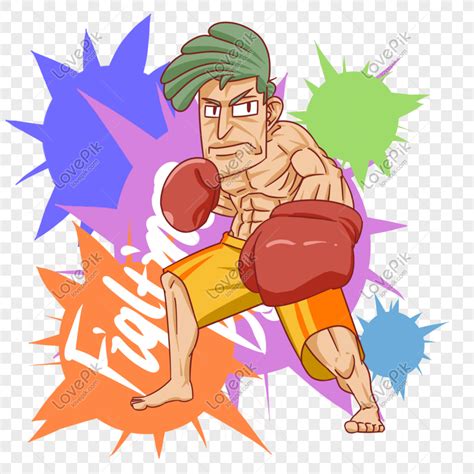 복싱 캐릭터 손으로 그린 만화 일러스트 레이션 Png 일러스트 무료 다운로드 Lovepik