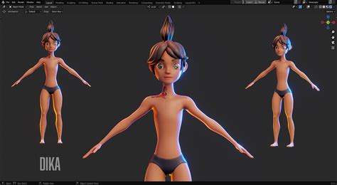 Artstation Blender 3d Character Modeling Dika Style 4 With Clothes Game Assets