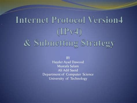 ip addressing and subnetting ppt ppt
