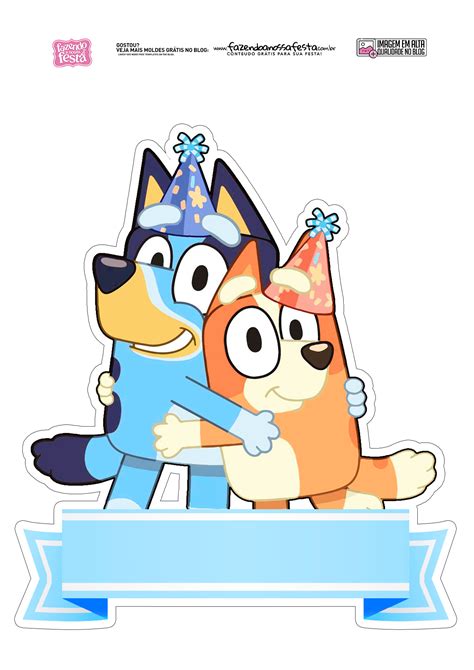 Topo De Bolo Kit Festa Bluey Fazendo A Nossa Festa