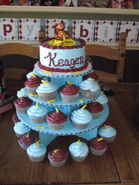 Monkey Themed Cake And Cupcakes
