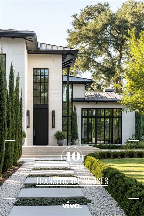 Modern Transitional House With Stylish Transitional Exterior And Chic