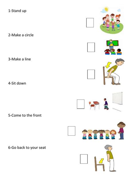 Classroom Actions Exercise Classroom Exercise Action