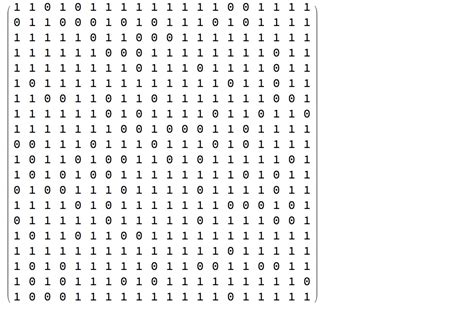 Matrix How To Generate Binary Array Whose Elements With Values 1 Are