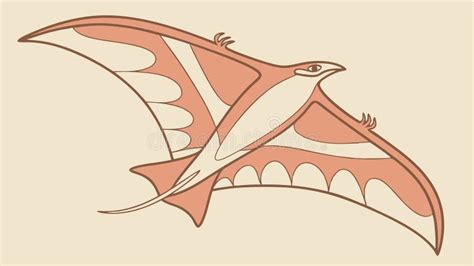 Stylized Pterodactyl Illustration In Flight Vector Design Generative Ai Stock Illustration
