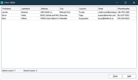 View Table Dialog Testcomplete Documentation