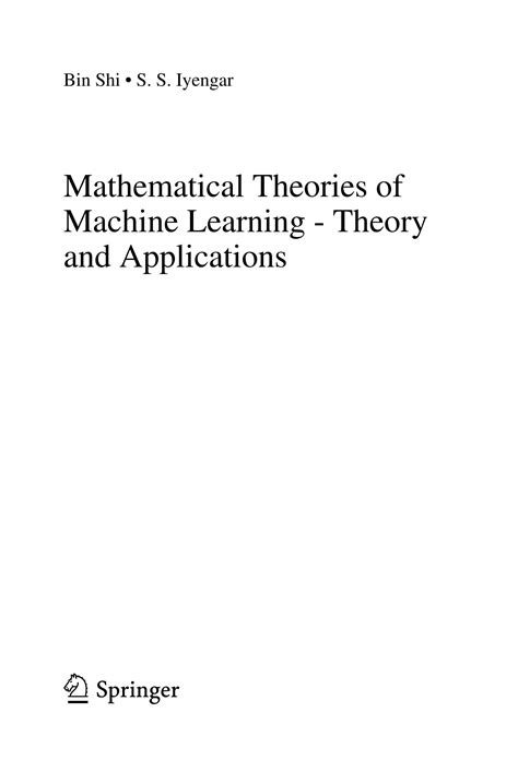 Solution Mathematical Theories Of Machine Learning Theory And