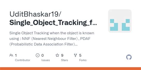 Github Uditbhaskar Single Object Tracking Forknownnoofobjects Single Object Tracking When
