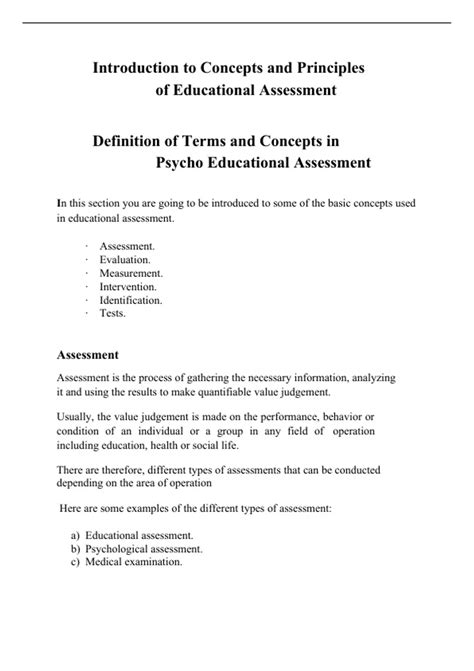 Introduction To Concepts And Principles Of Educational Assessment Introduction To Concepts And