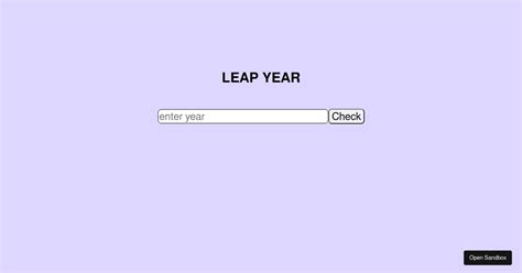Leap Year React Codesandbox