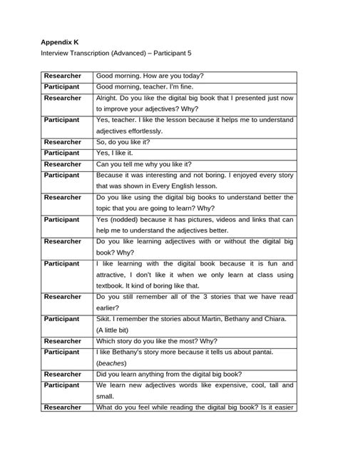 Interview Transcription Pdf Cognition Cognitive Science