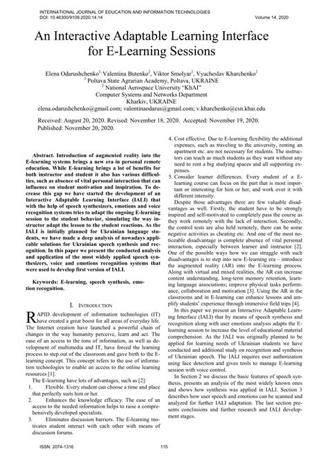pdf an interactive adaptable learning interfacefor e learning sessions
