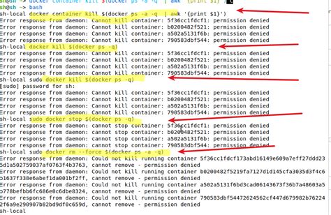 Linux Docker Container Is Not Removable Stack Overflow