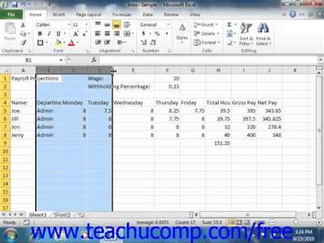 Excel Tutorial Adjusting Column Width And Row Height Microsoft