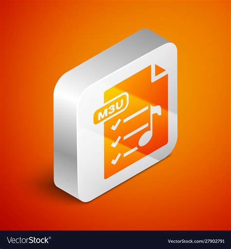 Isometric M3u File Document Download M3u Button Vector Image