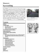 Eye Tracking Pdf Eye Tracking Eye Tracking Is The Process Of Measuring Either The Point Of