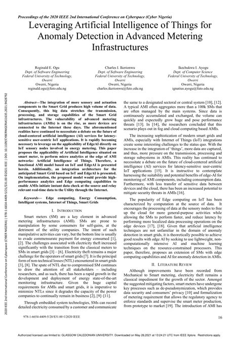 Pdf Leveraging Artificial Intelligence Of Things For Anomaly Detection In Advanced Metering