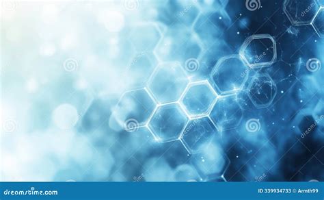 Abstract Molecular Structure Background With Blue Tones And Hexagonal Patterns Science Concept