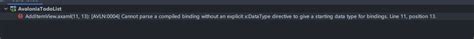 Todo List App Sample Binding Compiling Error · Issue 12214